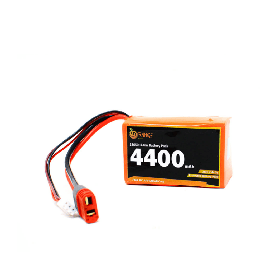Orange ISR 18650 7.4V 4400mAh 5C 2S2P Li-Ion Battery Pack - Robo Nepal