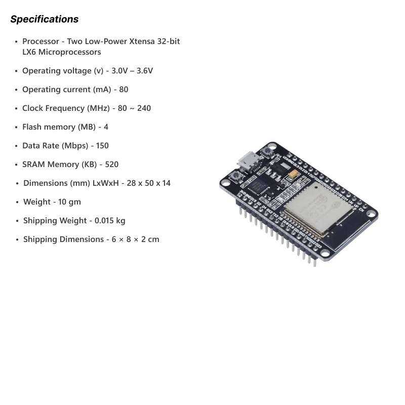 Esp Wroom 32 Wifi Bluetooth Networking Smart Component Development Board Robo Nepal