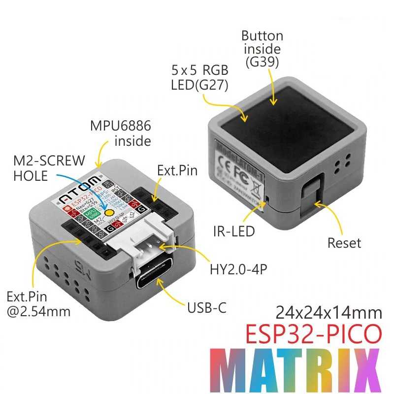 M5Stack ATOM Matrix ESP32 Development Kit - Robo Nepal