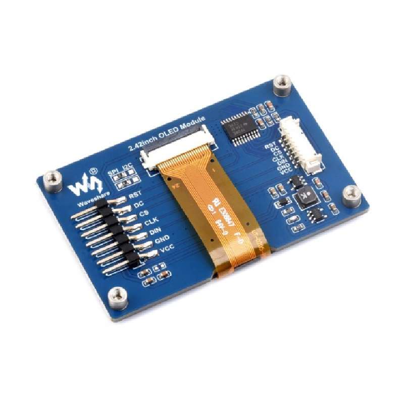 Waveshare 2.42inch OLED Display Module(C), 128×64 Resolution, SPI / I2C Communication Yellow ...
